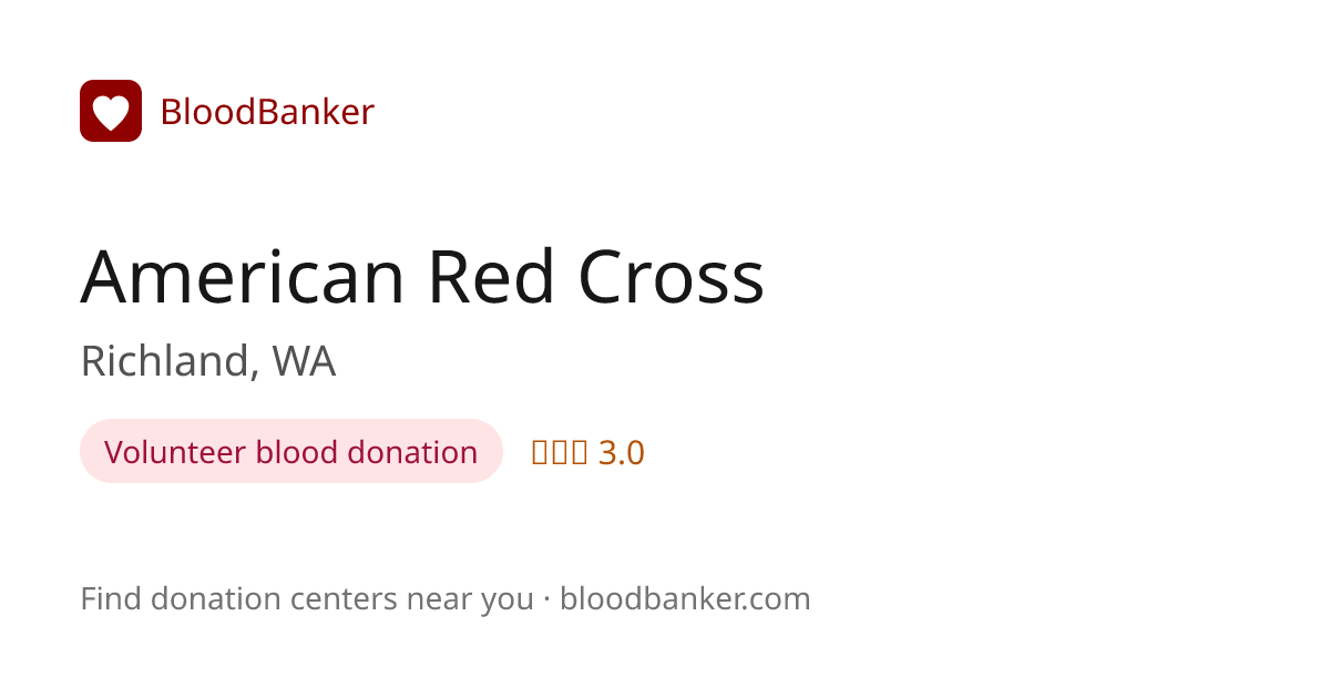 American Red Cross, Richland, WA | BloodBanker